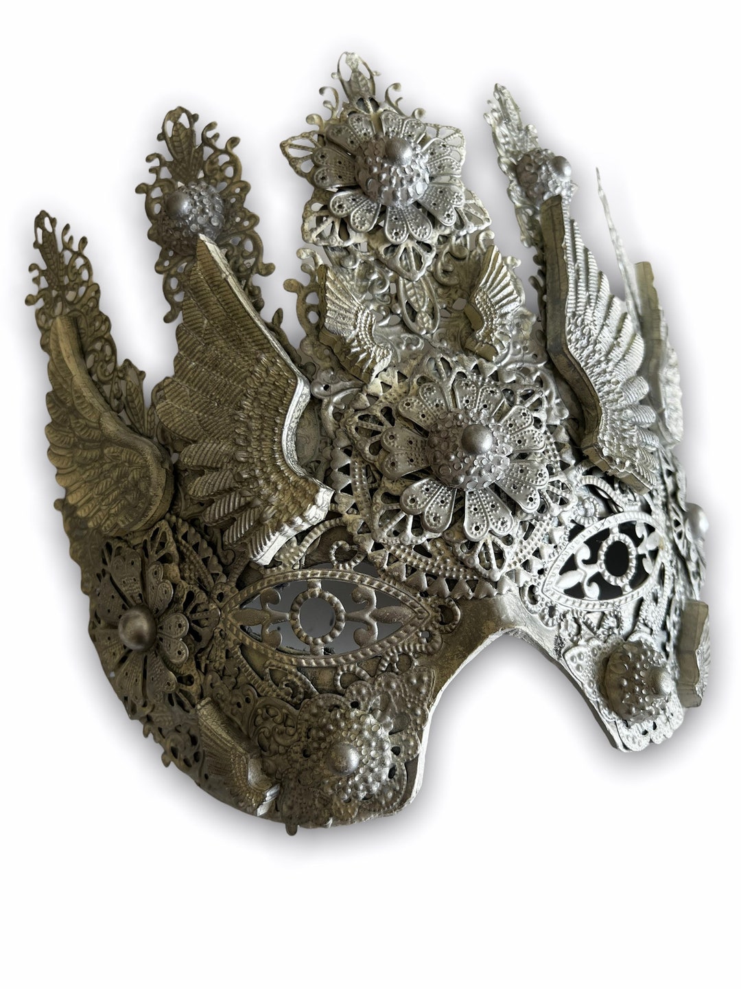 Winged Mask for Her, Gothic Masquerade Mask for Him, Dark Academia Mask ...