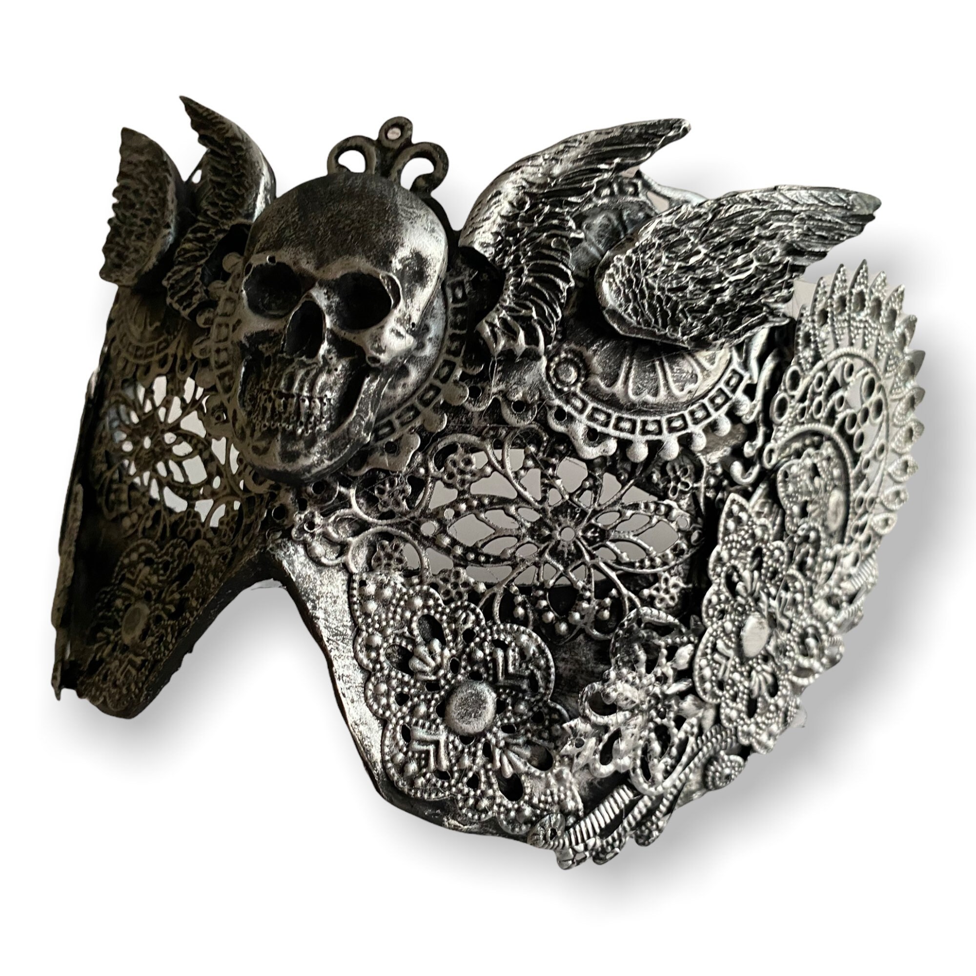Skull Masquerade Mask, Gothic Mask, Winged Mask, Blind Mask, Burlesque ...