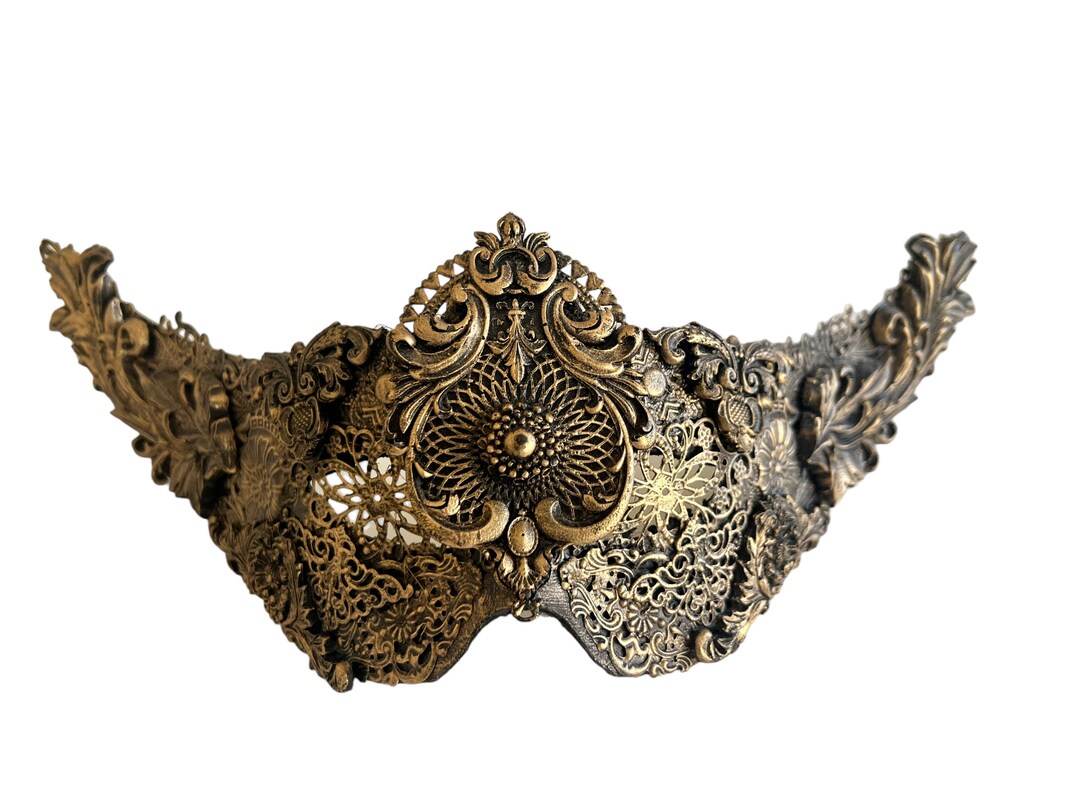 Gothic Blind Mask, Baroque Masquerade Mask for Him, Baroque Filigree ...