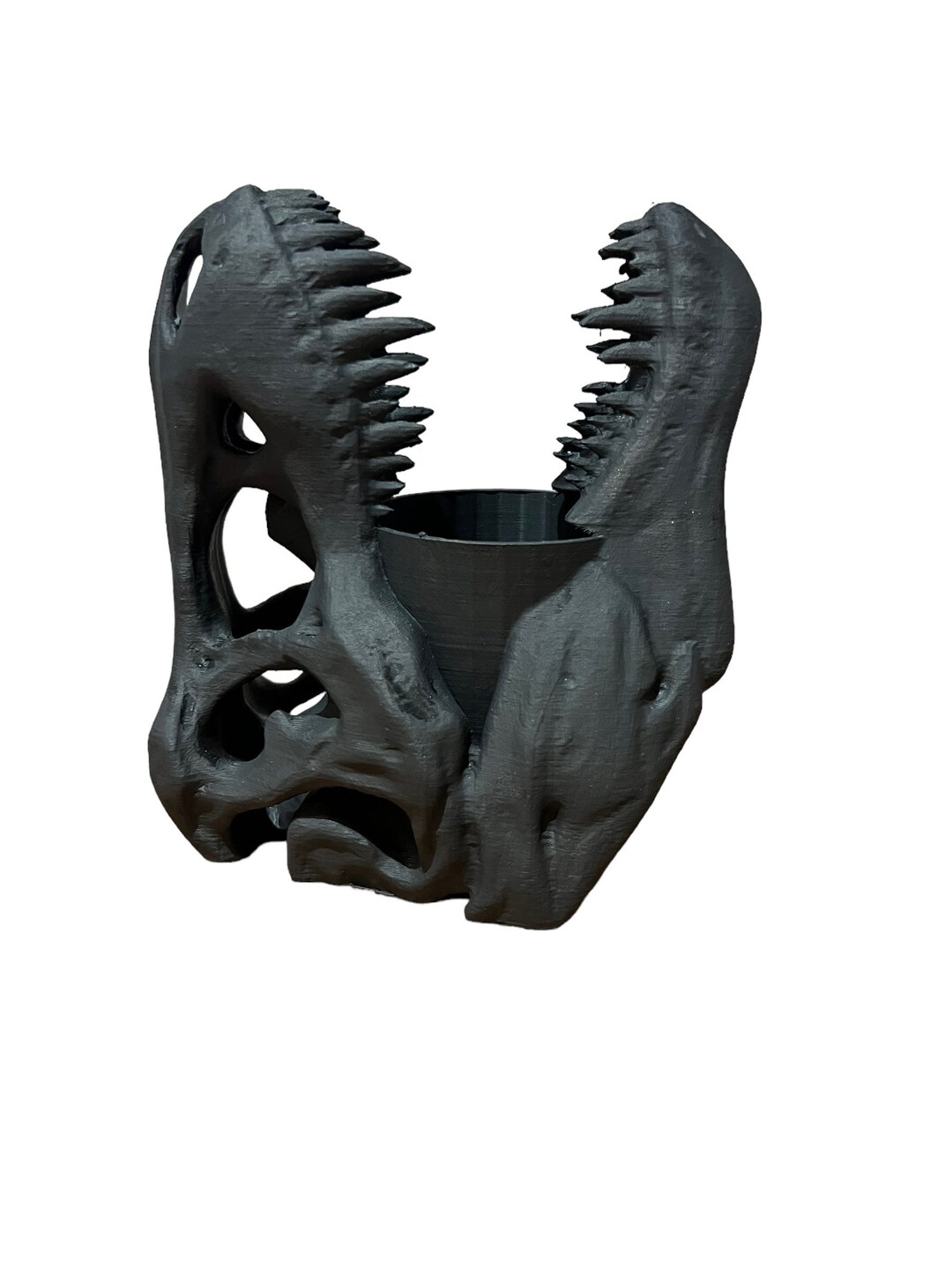 T-rex Pot, Dinosaur Pen Pot, Dino Skull Desk Tidy, Fossil Pot, T-rex ...