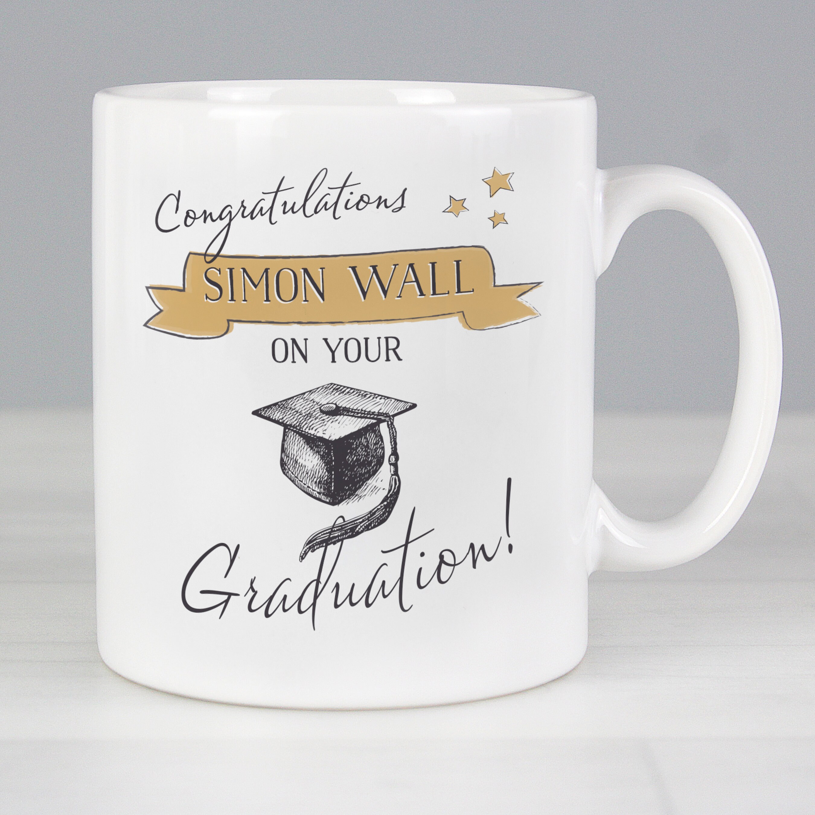 Personalised Congratulations Gold Star Graduation Mug Gift - Etsy UK