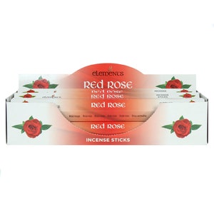 Set of 6 Packets of Elements Red Rose Incense Sticks, Red Rose ...