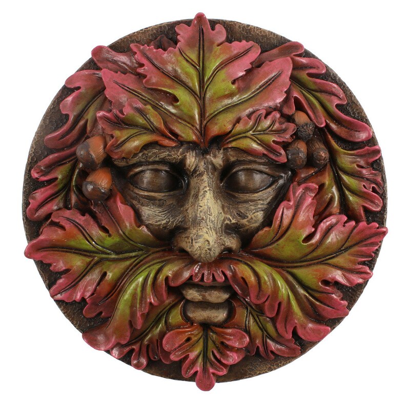 Green Man Face Round Wall Plaque 16.5x16.5cm Green Man - Etsy UK