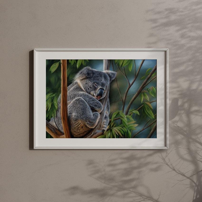 Original Pastel Artwork of a Koala Bear. Wildlife Art. Original Art ...