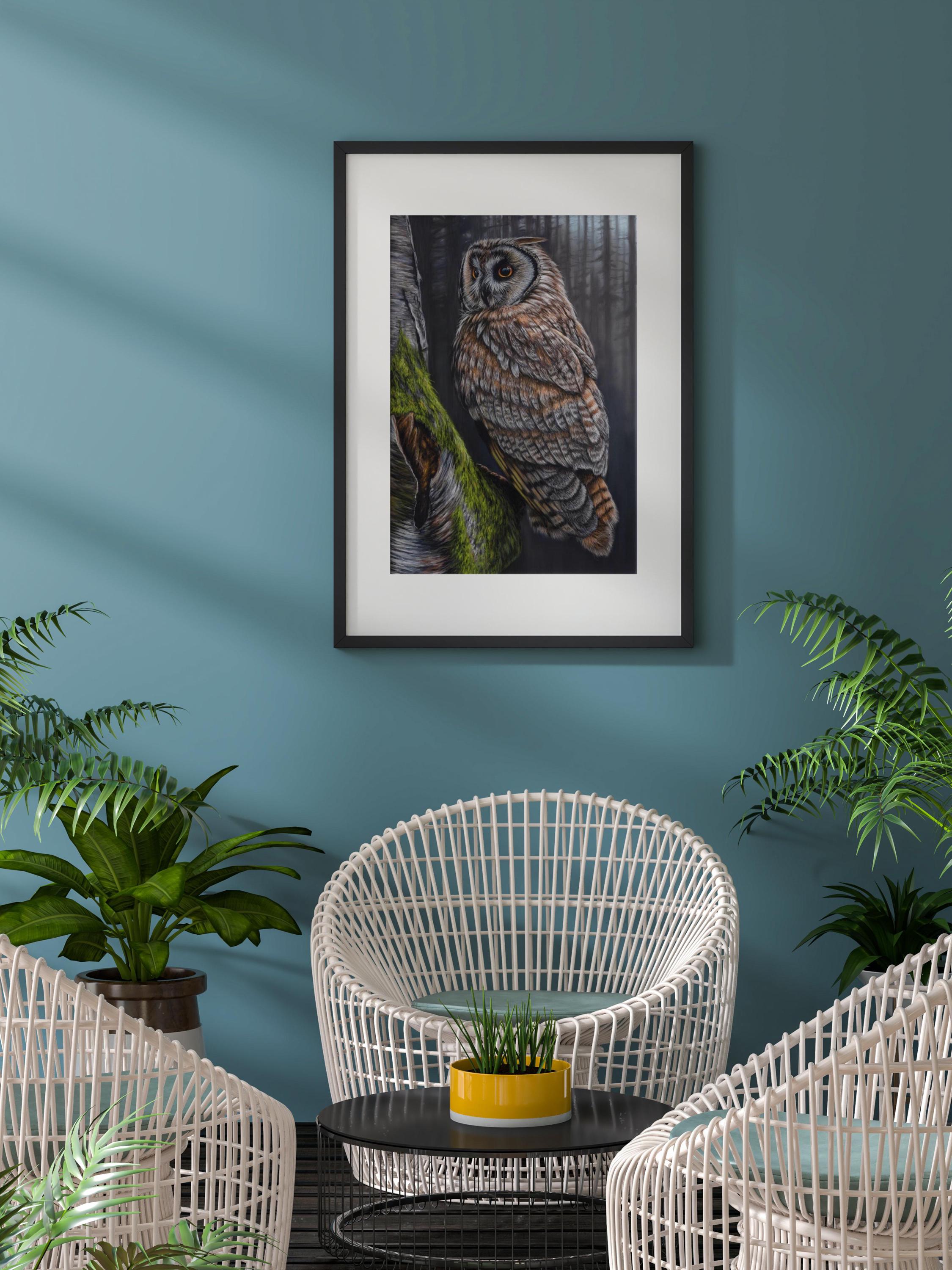 Original Pastel Artwork of an Owl. Wildlife Art. Original Art. Wildlife ...