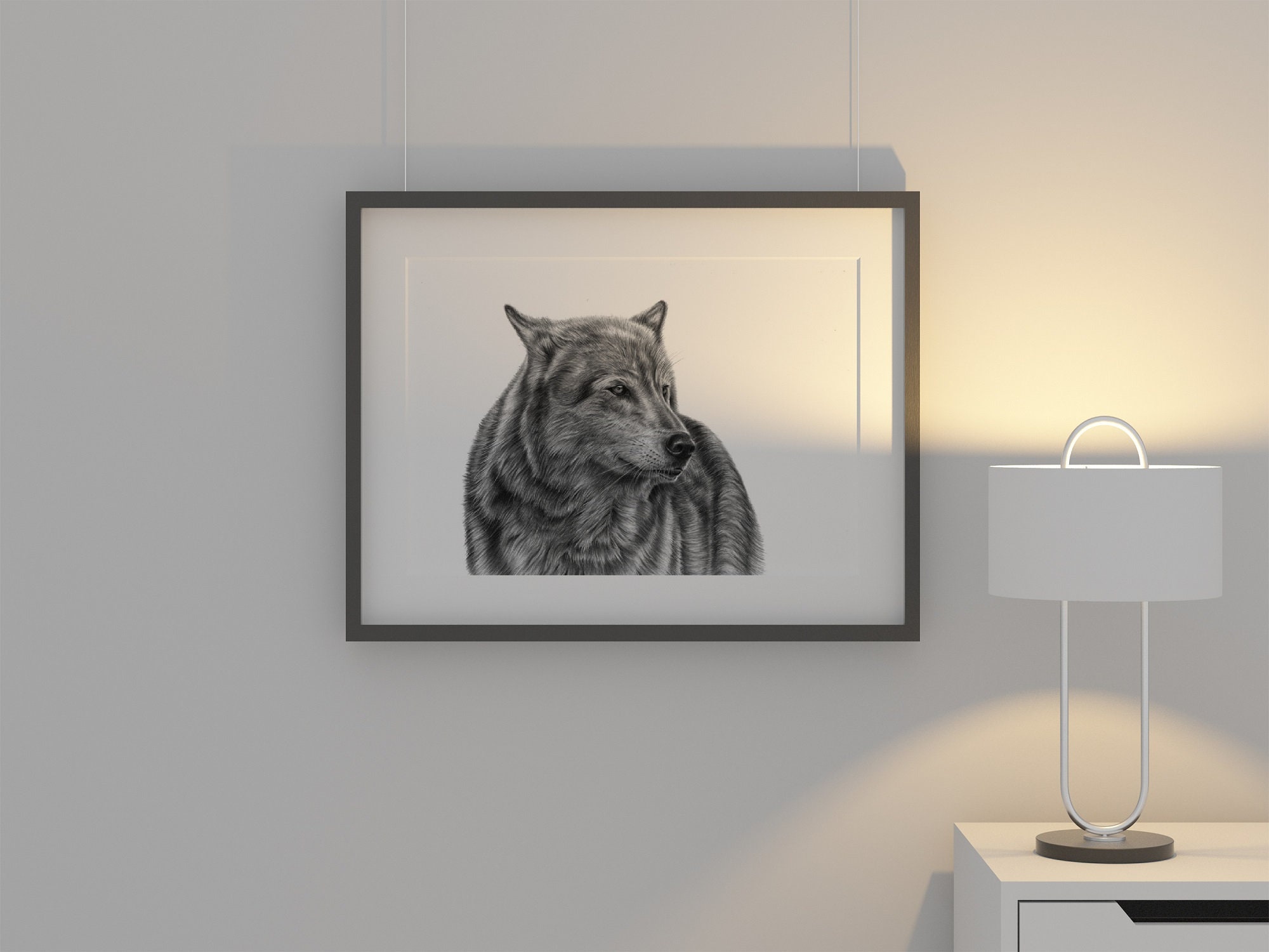 Original Drawing of a Wolf. Pencil Drawing. Original Art. Wolf ...