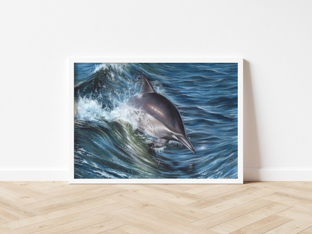 Wildlife Print | Dolphin Illustration | Wildlife Wall Art | Dolphin ...