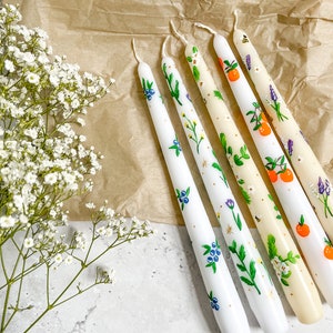 Hand Painted Oranges, Taper Candle, Hand Painted Candle, Home Decor ...