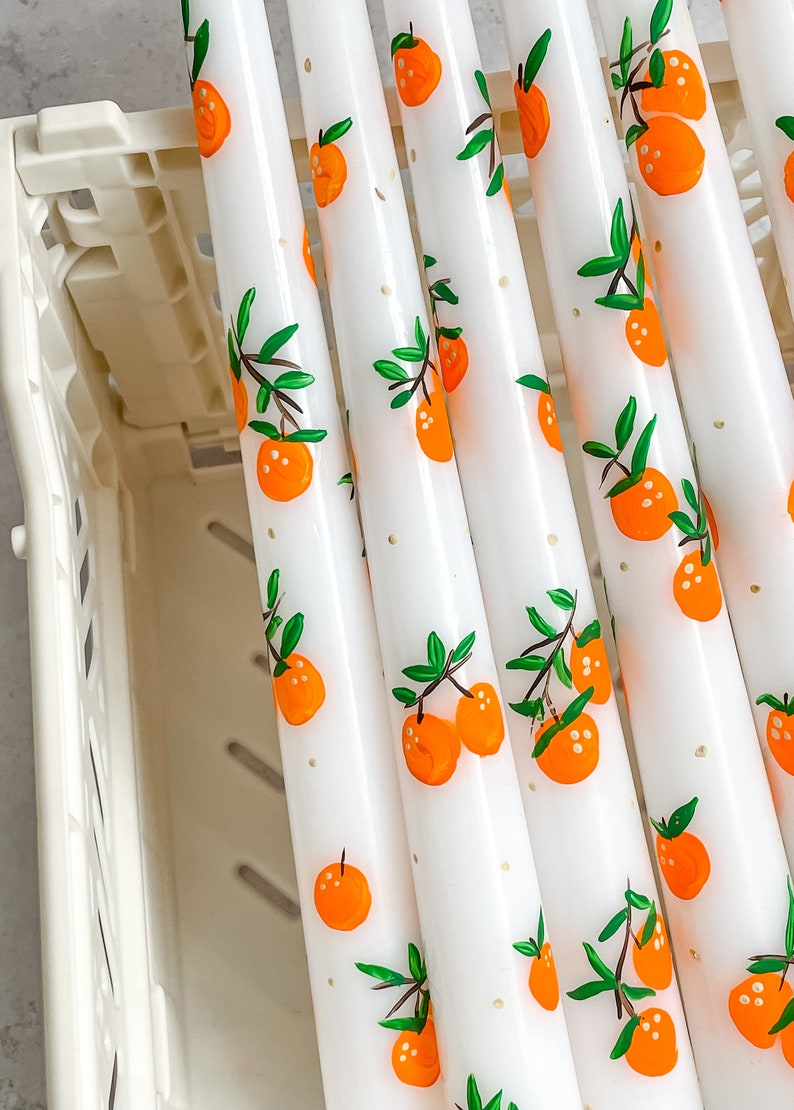 Hand Painted Oranges, Taper Candle, Hand Painted Candle, Home Decor ...