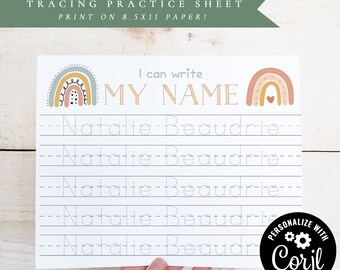 Name Practice Sheet - Etsy