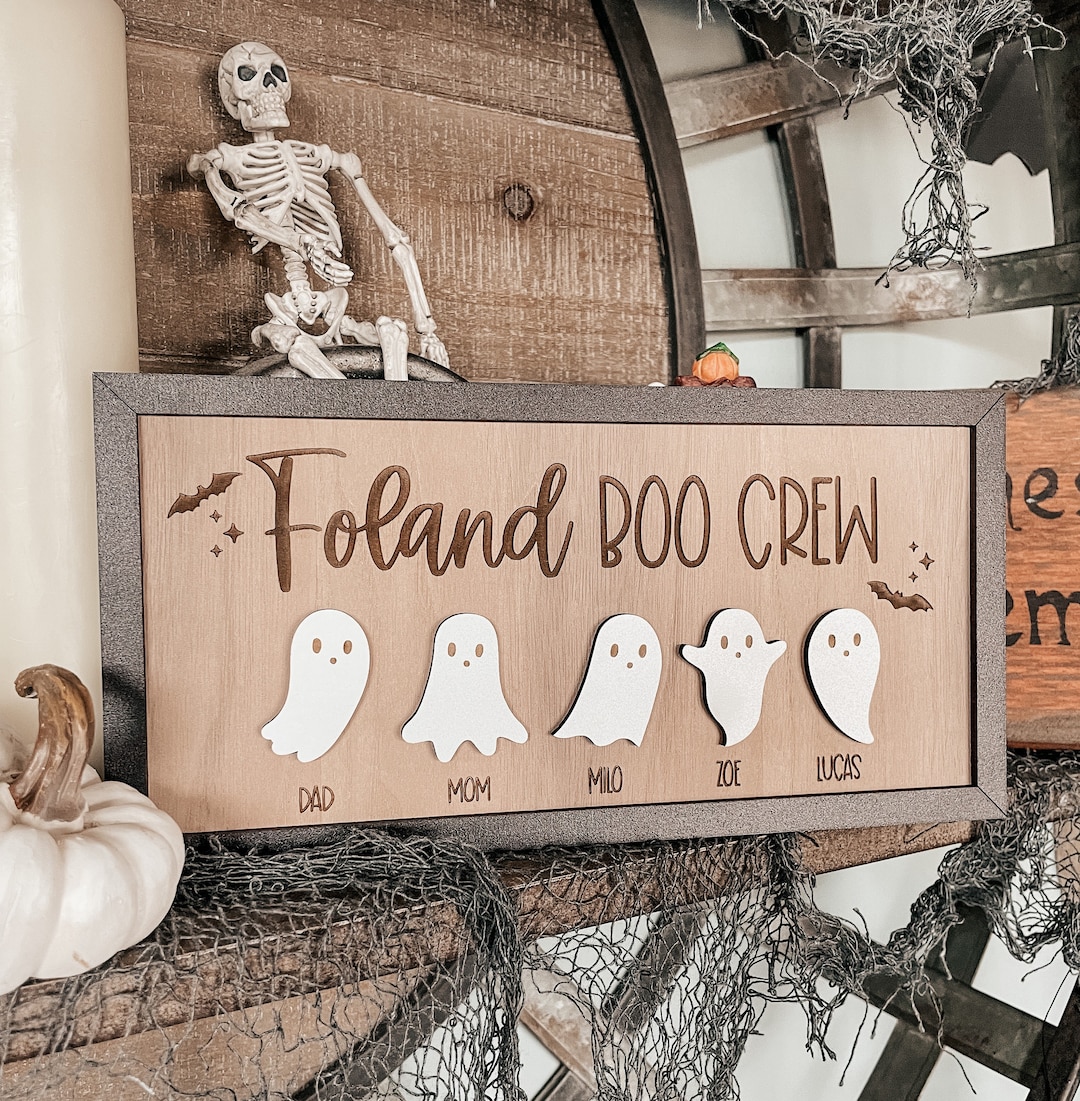 Boo Crew Sign-halloween Family Sign-halloween Decor-ghost-family Sign ...