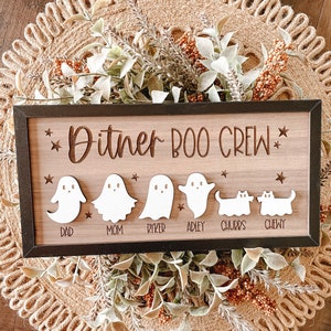 Boo Crew Sign-halloween Family Sign-halloween Decor-ghost-family Sign ...