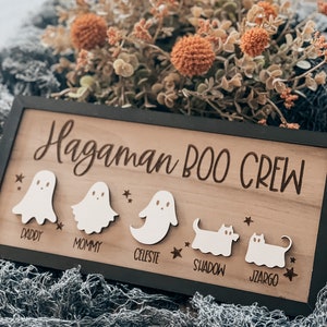 Boo Crew Sign-halloween Family Sign-halloween Decor-ghost-family Sign ...