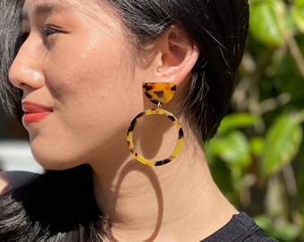 Tortoise Shell Earrings - Etsy
