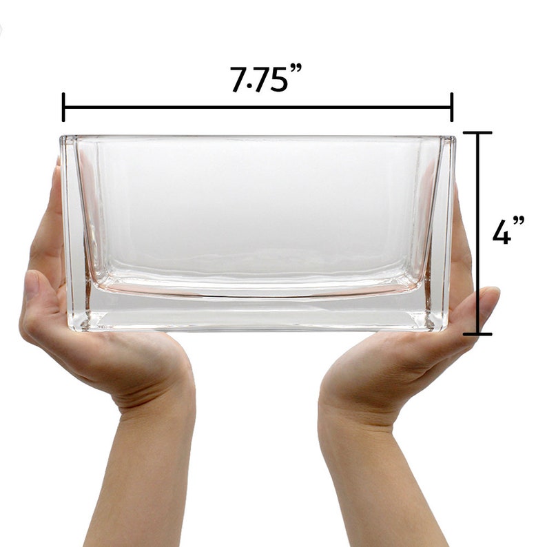 Rectangular Glass Vase Thick High-quality Decorative - Etsy