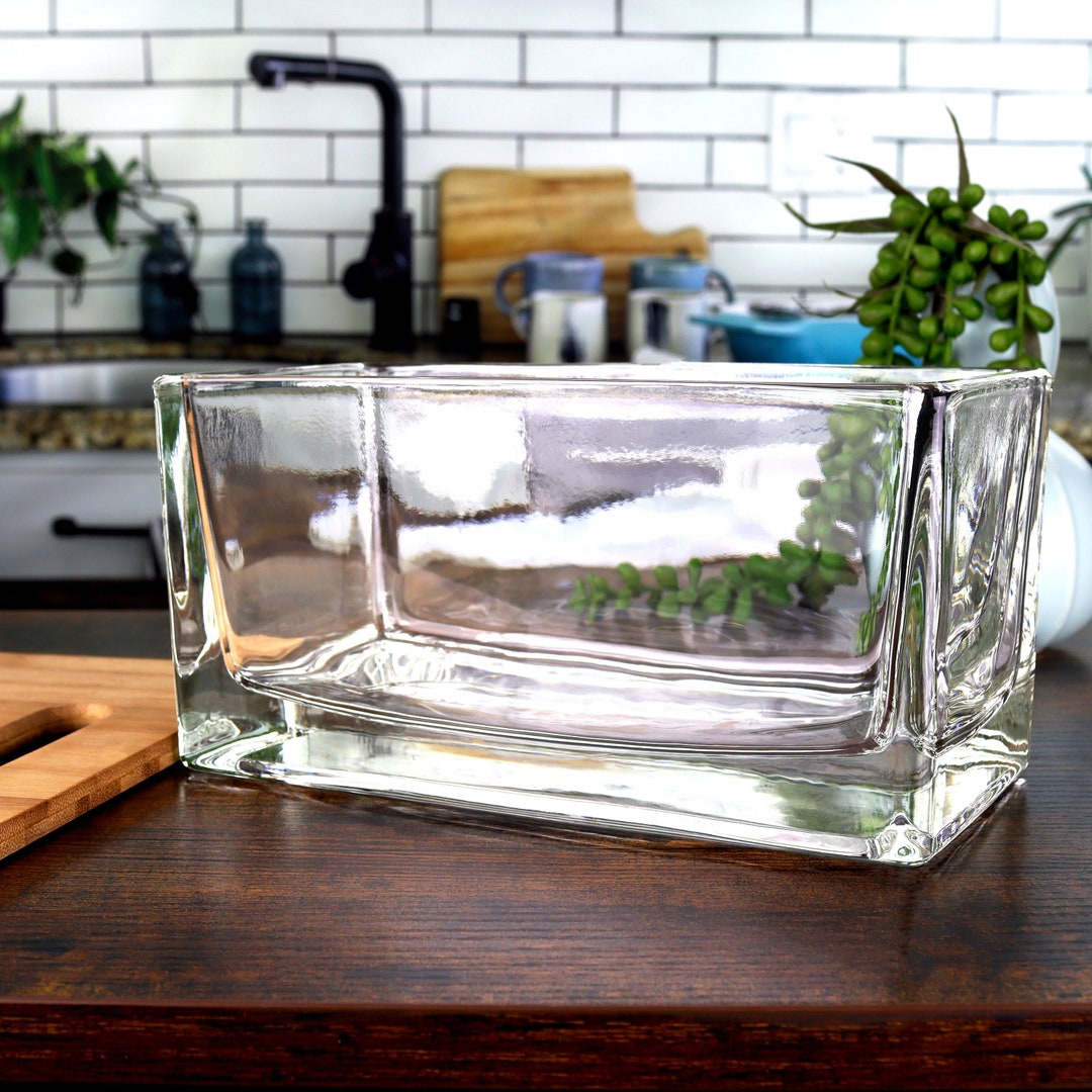 Rectangular Glass Vase | Thick, High-quality Decorative Planter for ...