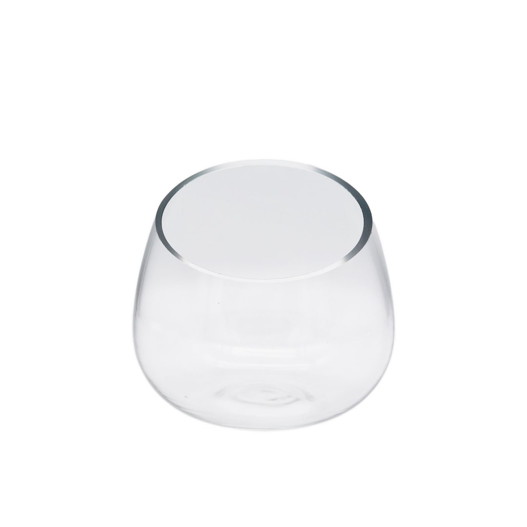 Slanted Glass Bowl Planter - Machine-cut Glass - Small Plant Pot ...