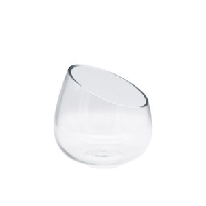 Slanted Glass Bowl Planter Machine-cut Glass Small Plant Pot Glass Pot ...