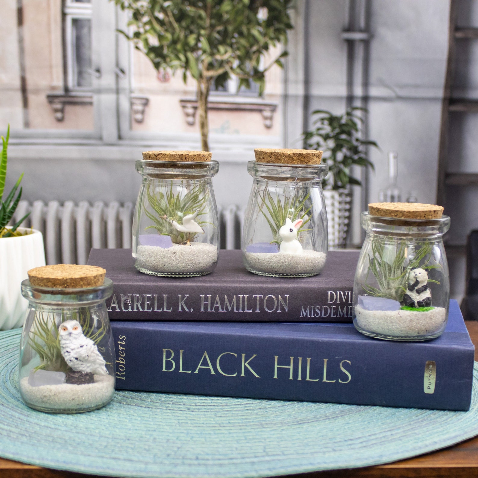 Mini Air Plant Terrarium With Animal Accent Figurine - Animal Terrarium ...