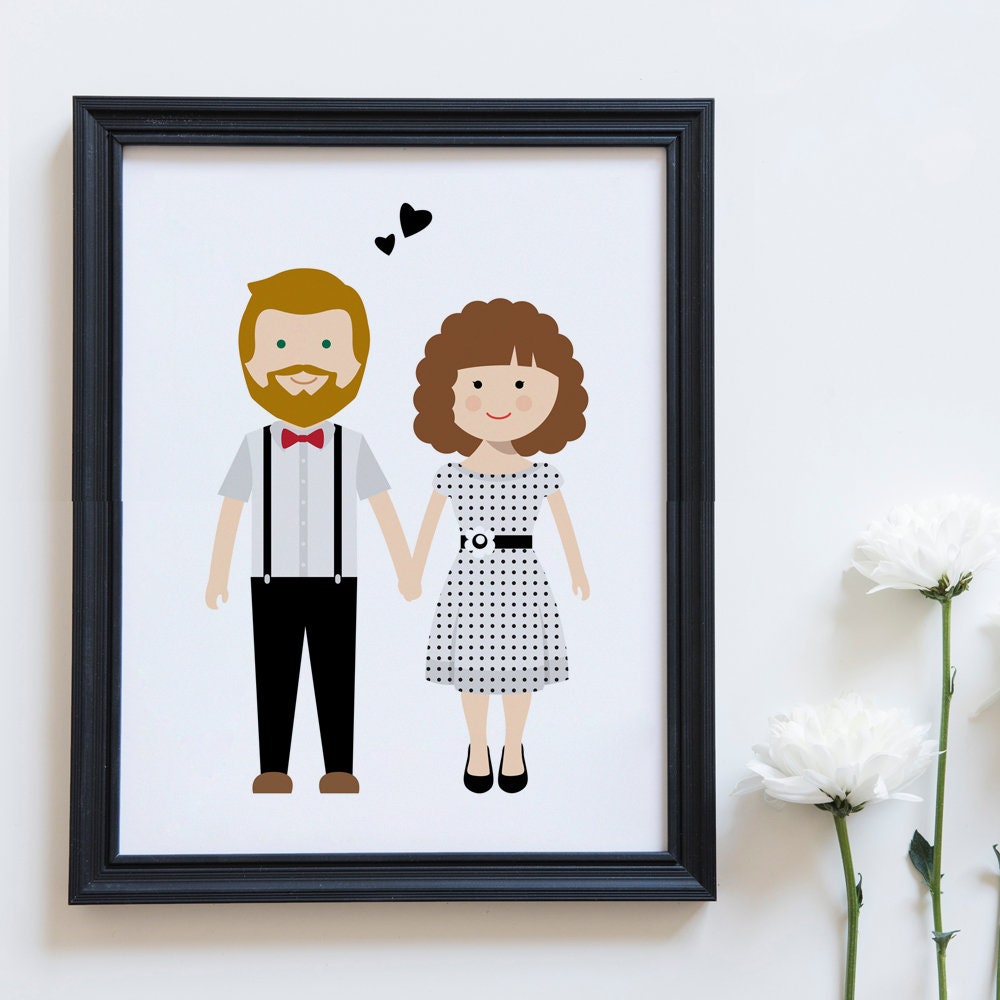 Custom Portrait of Couple, Custom Card Illustration, Personalized ...