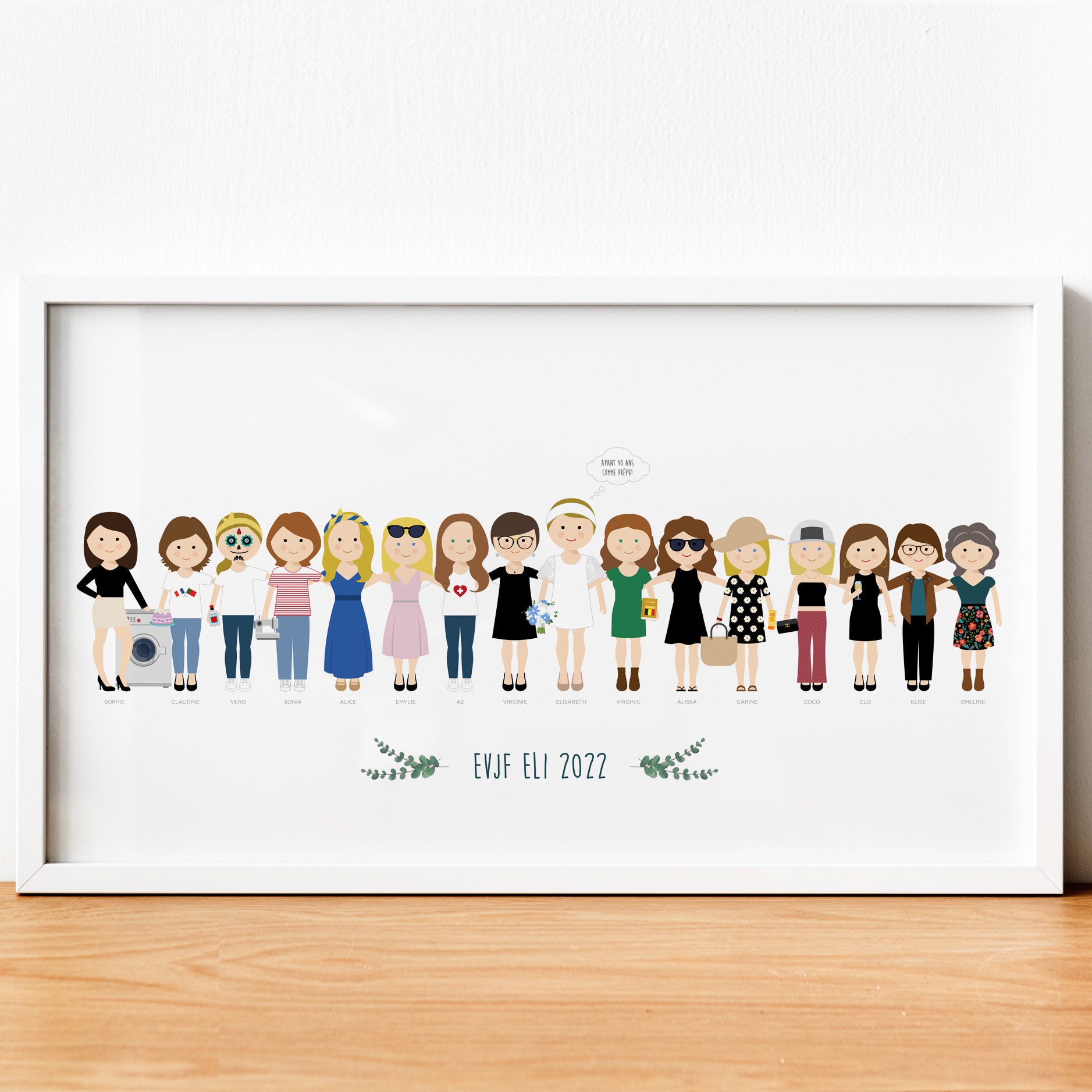 Custom Family Drawing as Housewarming Gift, Custom Portrait With Pets ...