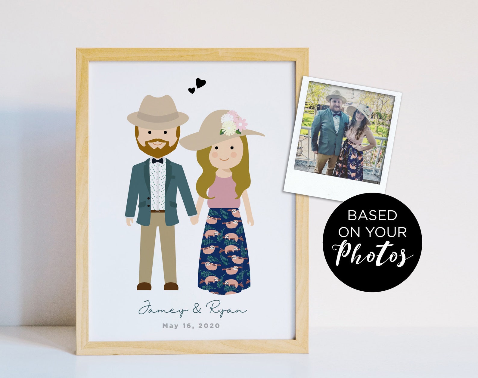 Custom Couple Portrait the Perfect Gift Idea for an | Etsy
