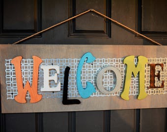 Wood welcome sign | Etsy