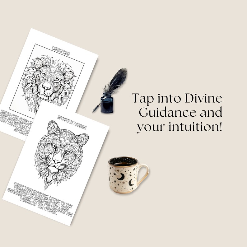 A4 Printable Adult Coloring Pages Spiritual Coloring Book Leo Archetype ...