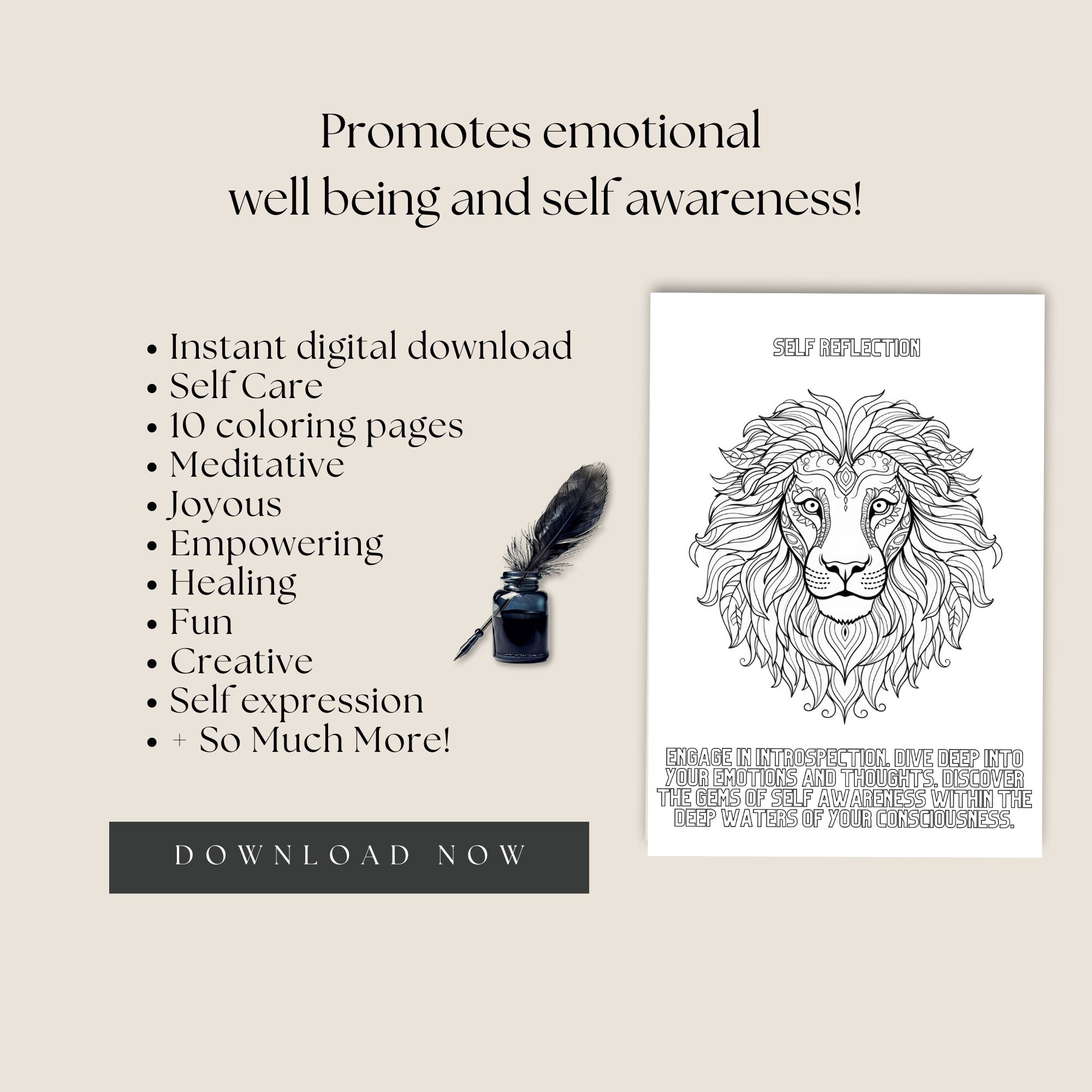 A4 Printable Adult Coloring Pages Spiritual Coloring Book Leo Archetype ...