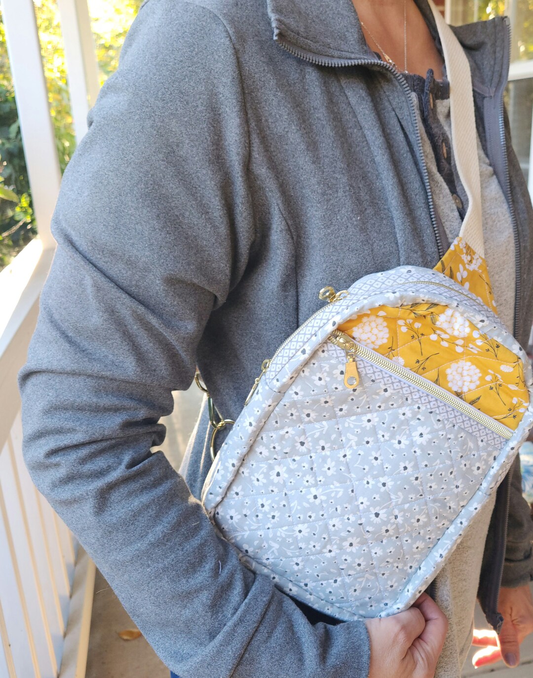 Fabric Quilted Sling Bag in Fall Colors With Cotton Woven - Etsy