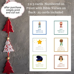 Printable Christmas Advent Calendar Cards for Children - Etsy