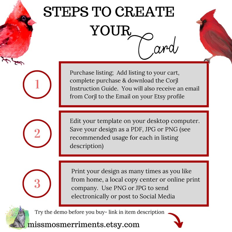 Editable Printable Cardinal Memorial Remembrance Card 3x5 - Etsy