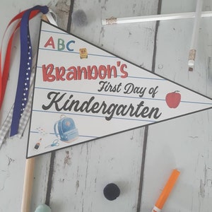 Back to School Printable Pennant Flag Editable Template, Edit, Save and ...