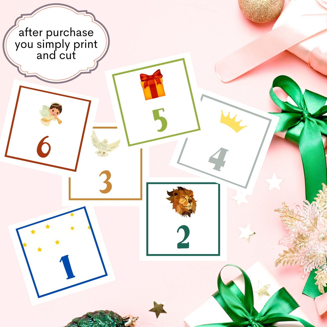 Printable Christmas Advent Calendar Cards for Children - Etsy