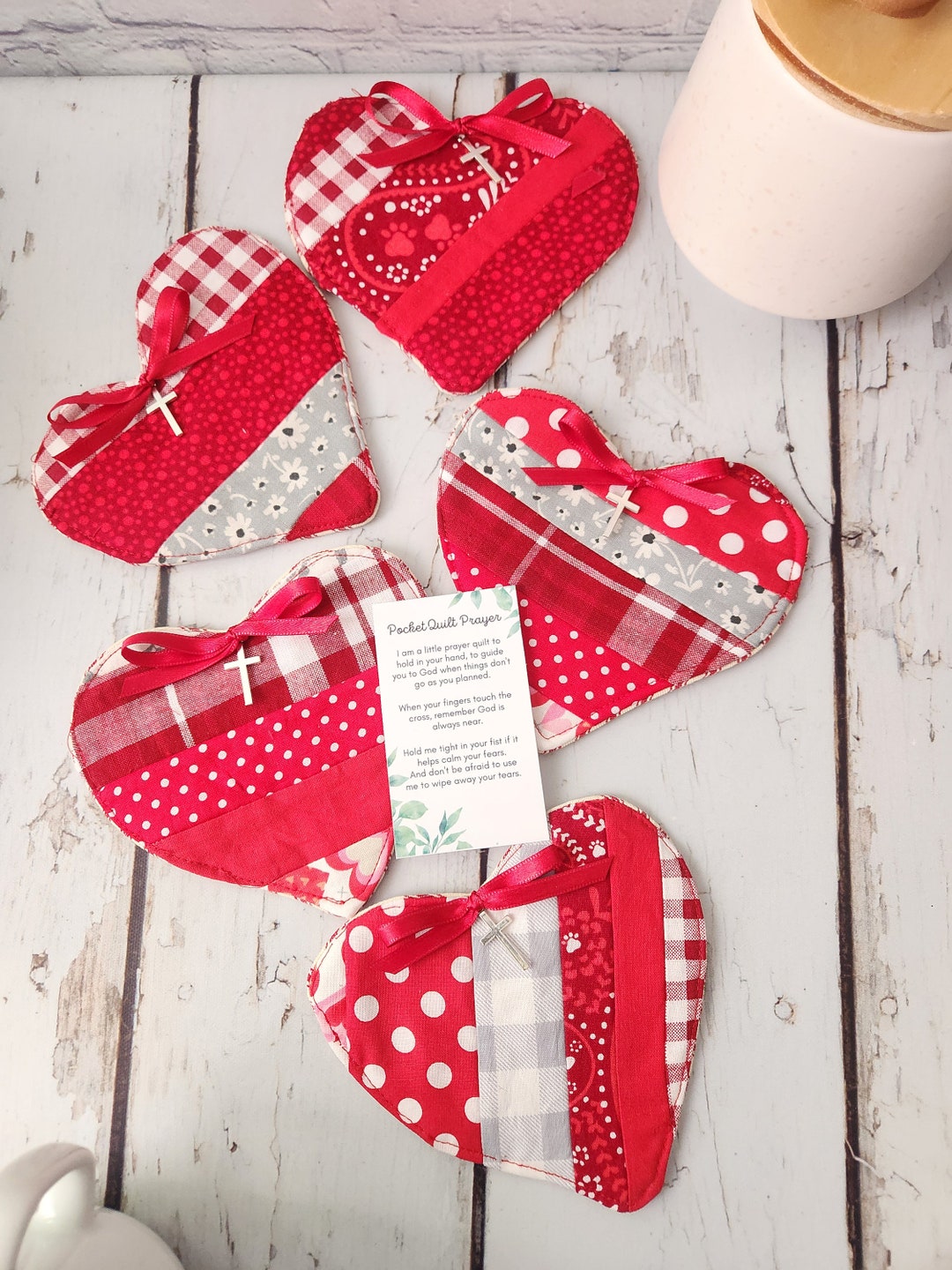 Quilted Pocket Prayer Heart for Valentines Day Gift for Her and for ...