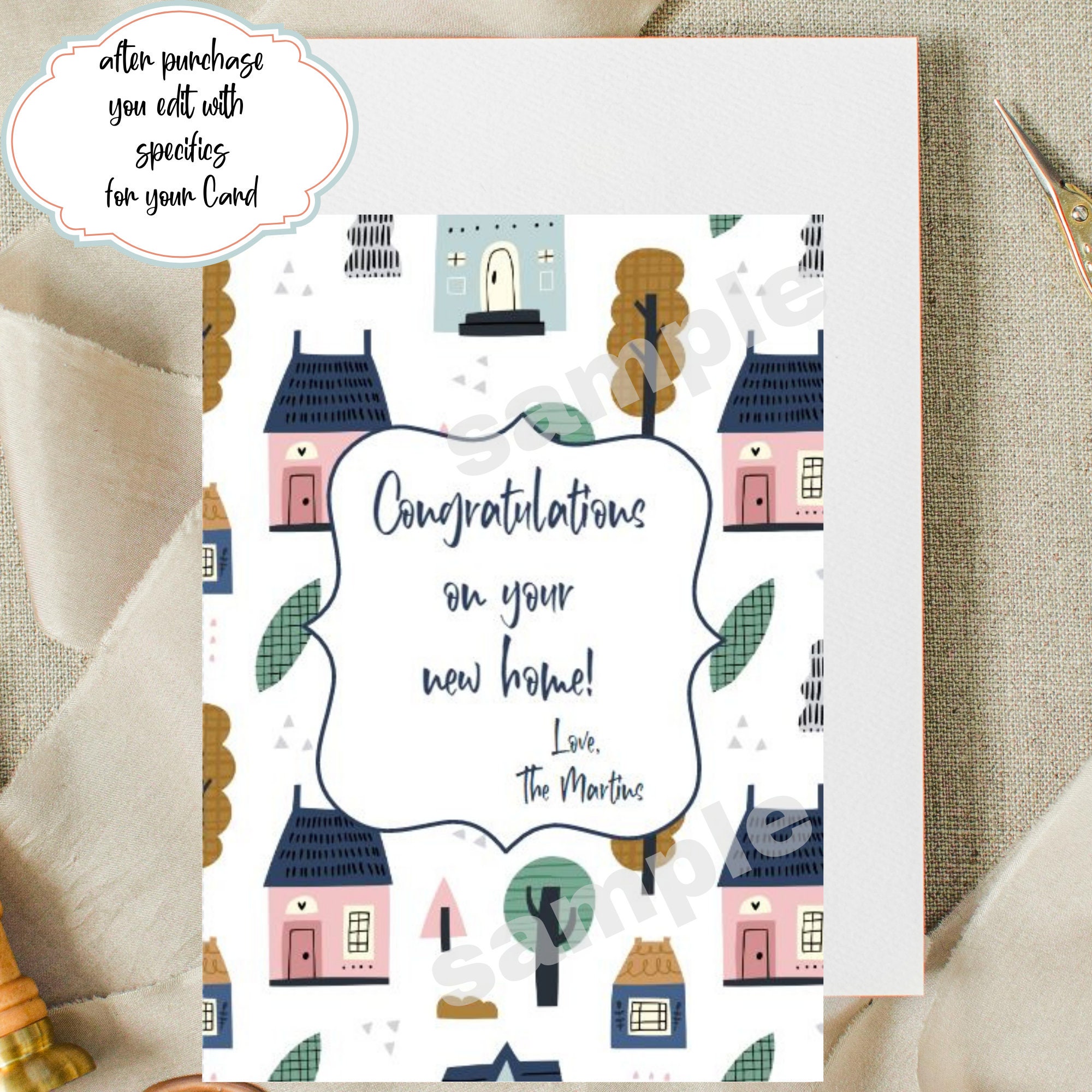 Editable Printable Housewarming New Home Card 5 X 7 - Etsy
