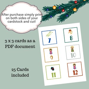 Printable Christmas Advent Calendar Cards for Children - Etsy