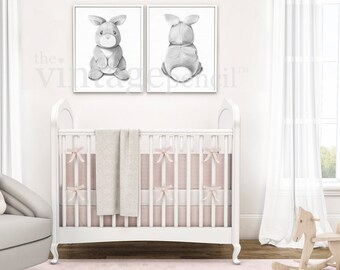 Pink, Nursery Print Set, Girl Nursery Print, Girls Room Wall Art, Girls ...