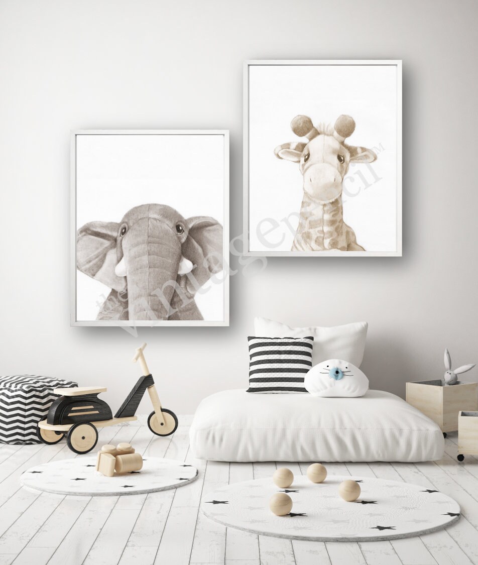Safari Animals Zoo Animals Nursery Wall Decor Nursery Art | Etsy