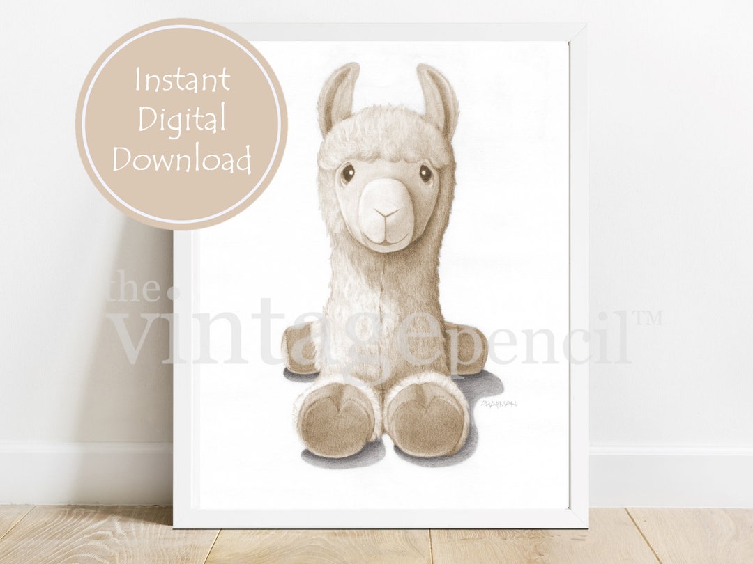Llama Print, Llama Nursery Print, Animal Nursery Decor, Farm Nursery ...