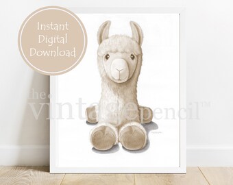 Llama Smoking Pipe No Probllama Nada Llama Print Llama - Etsy