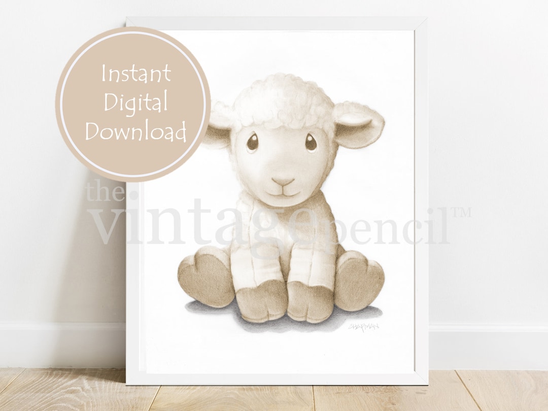Lamb Print, Farmhouse Nursery Prints, Farm Animal, Barnyard Nursery ...