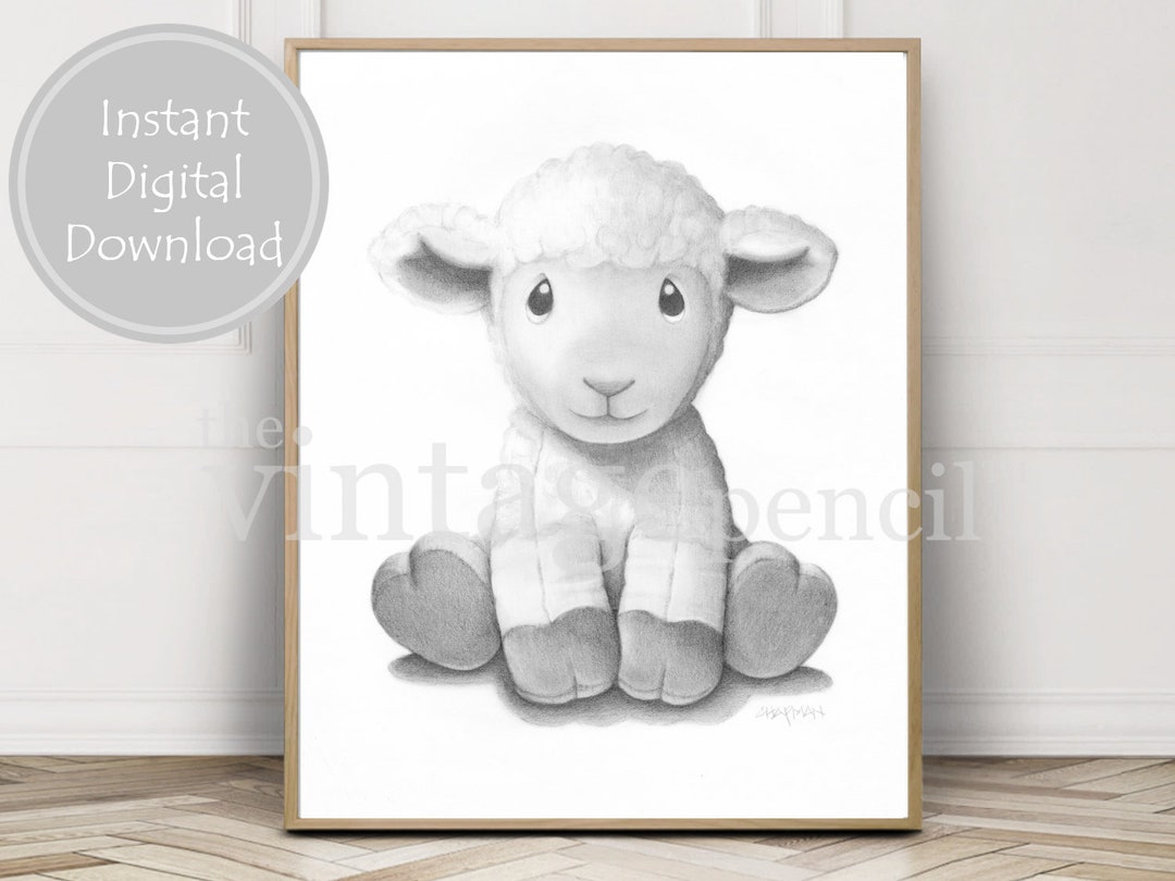 Lamb Print, Nursery Decor, Farm Animal Print, Farmhouse Nursery, Farm ...