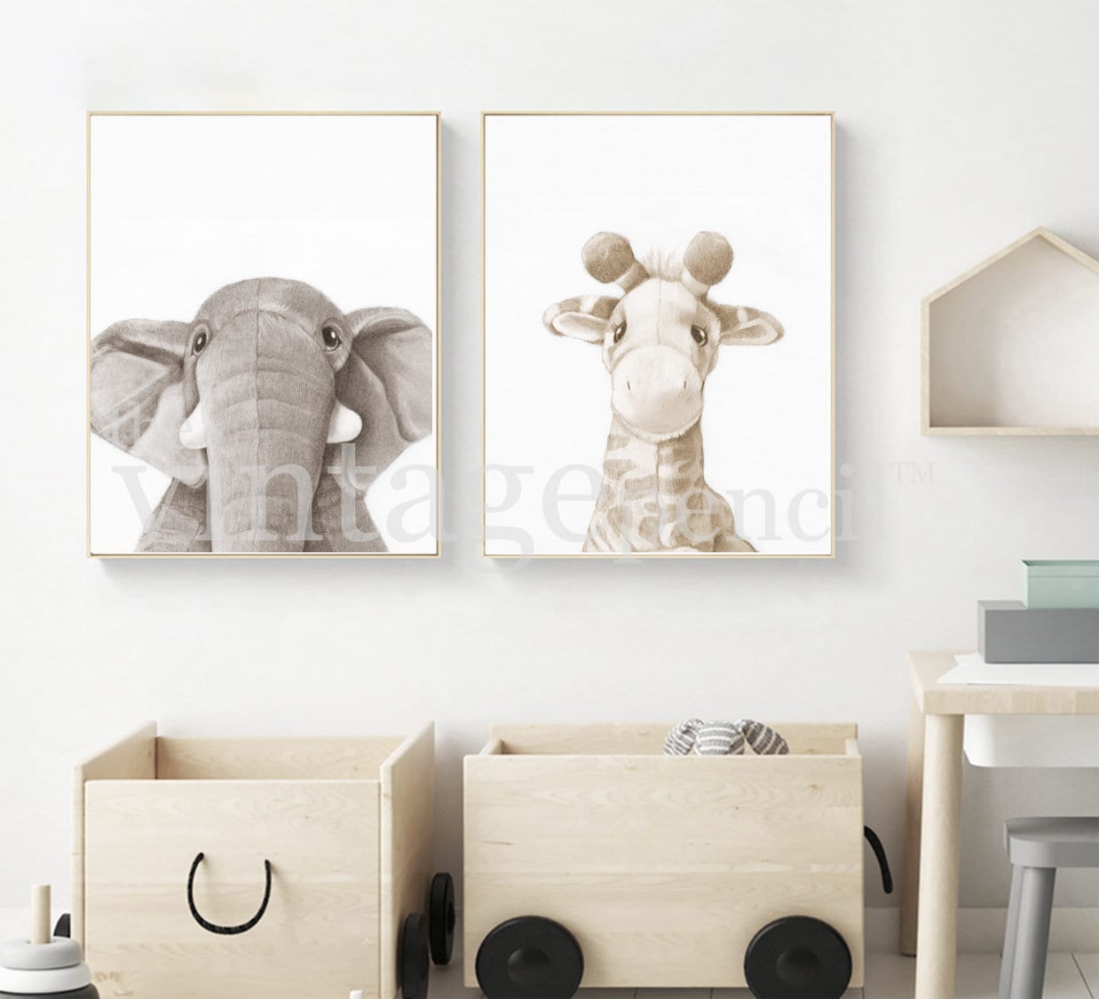 Safari Animals Zoo Animals Nursery Wall Decor Nursery Art | Etsy