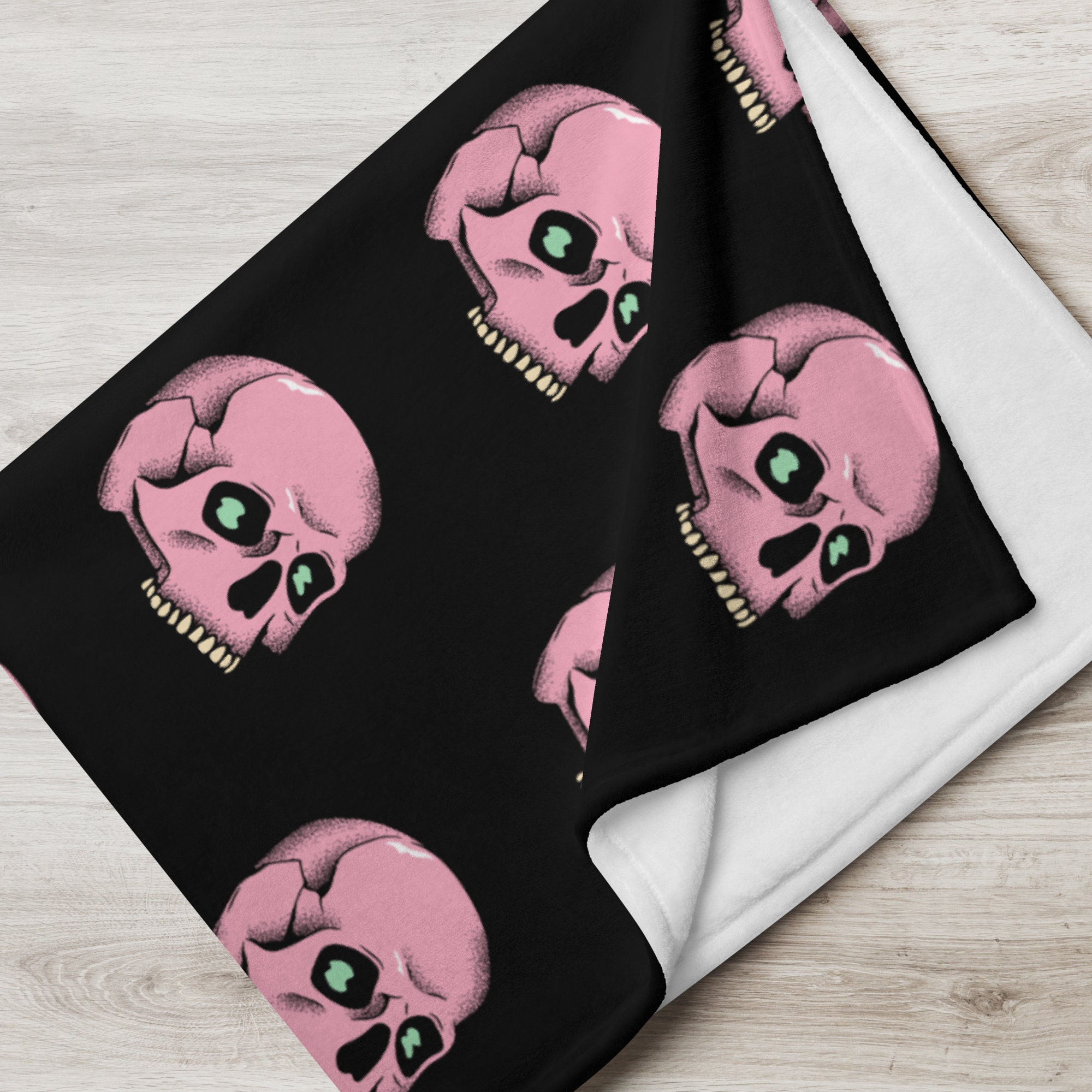 Skulls Black Throw Aesthetic Throw Spooky Season - Etsy