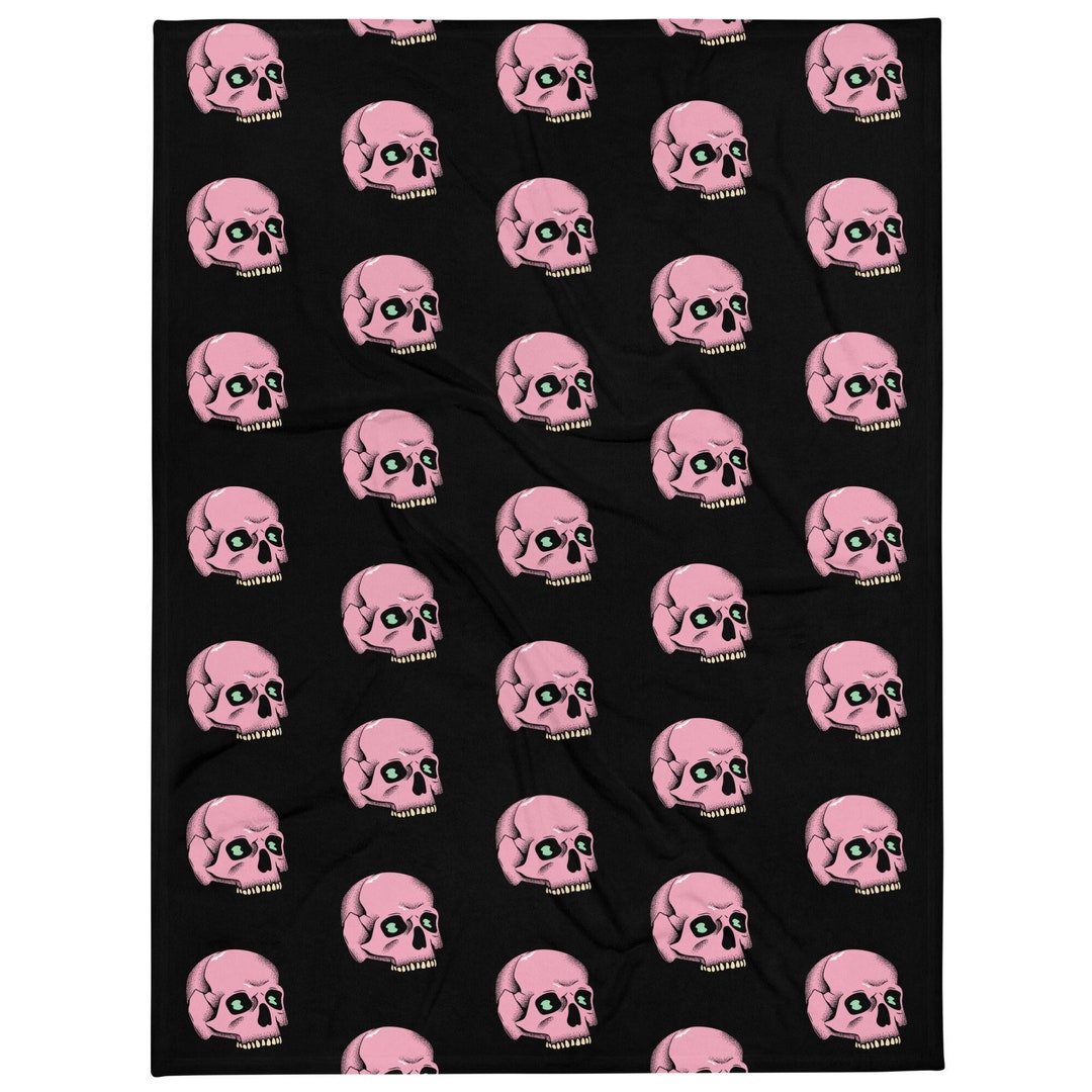 Skulls Black Throw | Aesthetic Throw, Spooky Season, Halloween ...