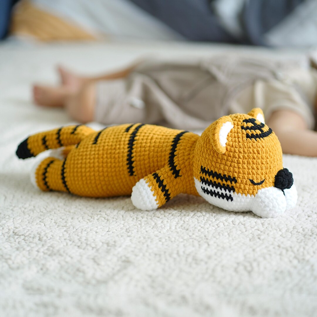 Crochet Tiger Snuggler: Chunky Chenille Amigurumi Plushie - Etsy