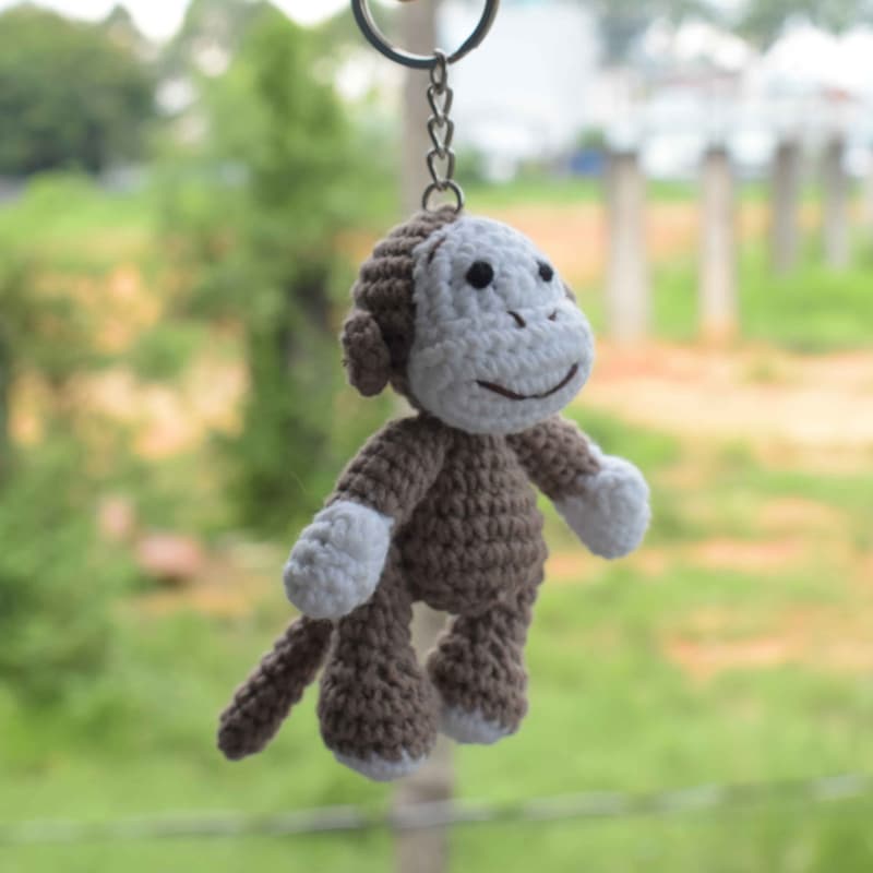 Monkey Keychain - Etsy