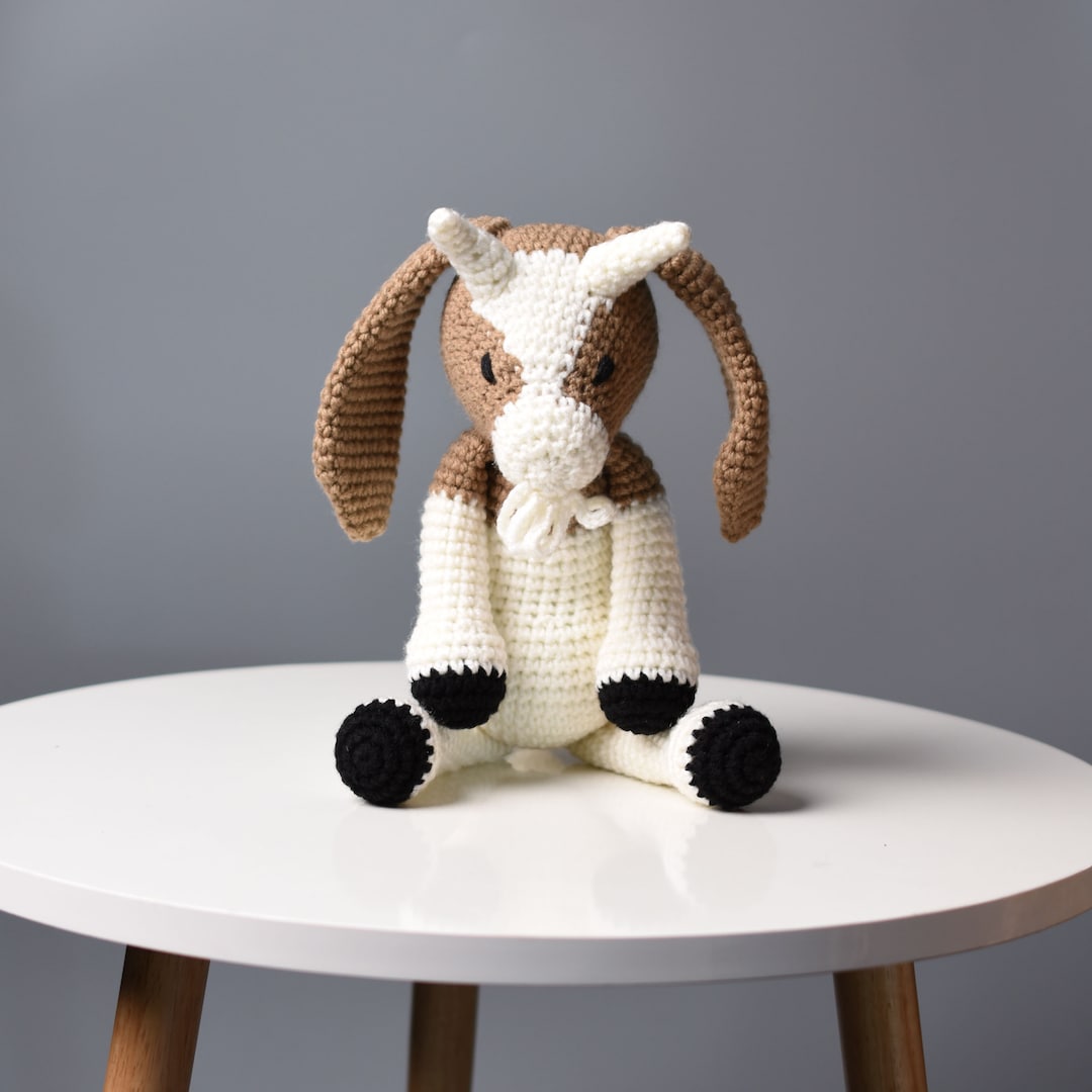 Goat Plush Stuffed Animal Crochet Toy - Amigurumi Goat Decor ...