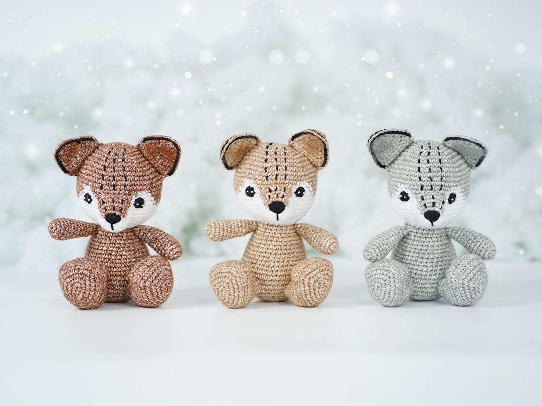Winter Wolf Crochet Finished Toy - Cute Wolf Amigurumi Decoration ...